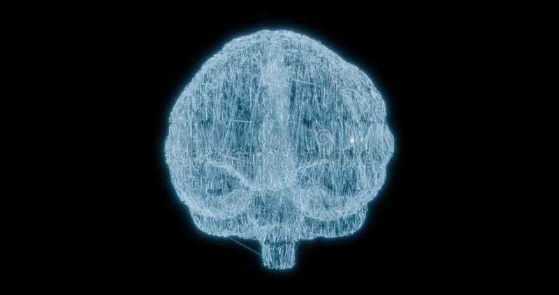 Futuristic Animation of Glowing Lines Forming a Digital Brain Stock ...