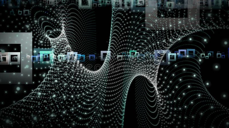 Futuristic Animation with Moving Particle Object and Background, Loop ...