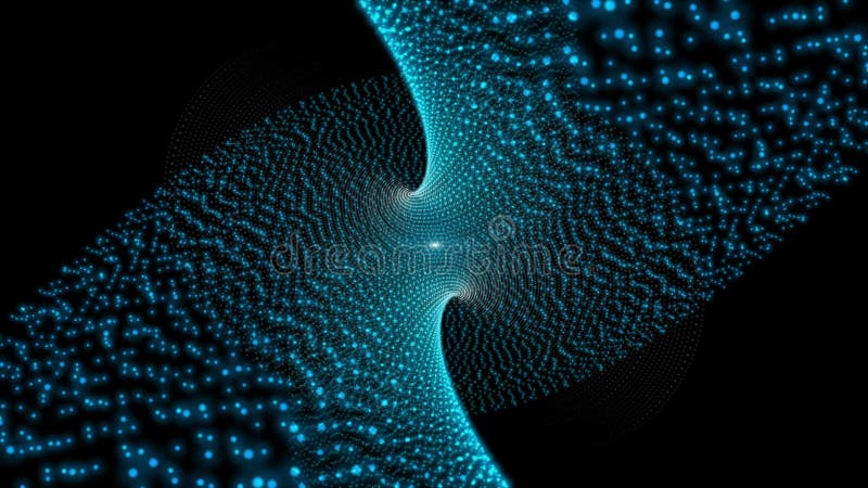 Futuristic Animation with Moving Particle Object and Blinking Lights ...