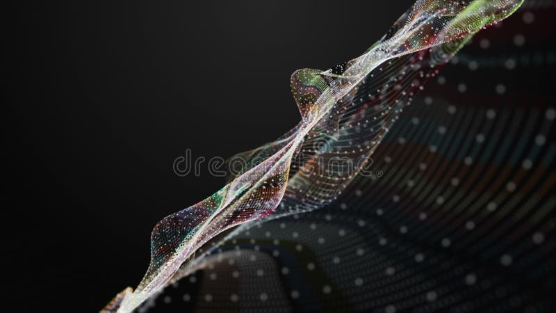 Futuristic Animation with Particle Wave Object in Slow Motion, 4096x2304 Loop 4K Stock Video ...