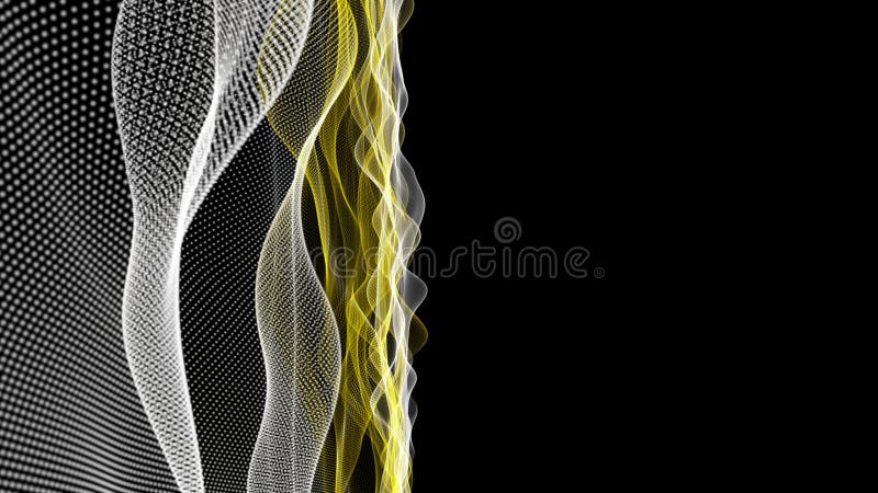 Futuristic Animation with Particle Wave Object in Slow Motion and Space for Text, 4096x2304 Loop ...