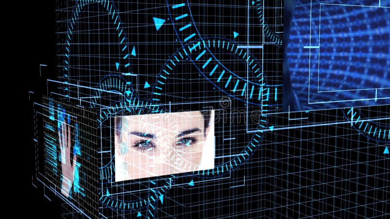 Futuristic Animation Showing Screens with Computing Scenes Stock Video ...