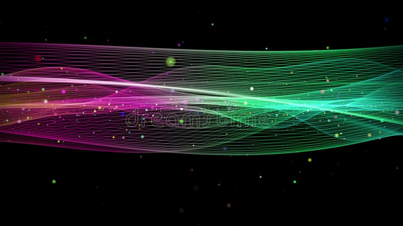 Futuristic Animation with Wave Object and Glitter Particles in Slow ...