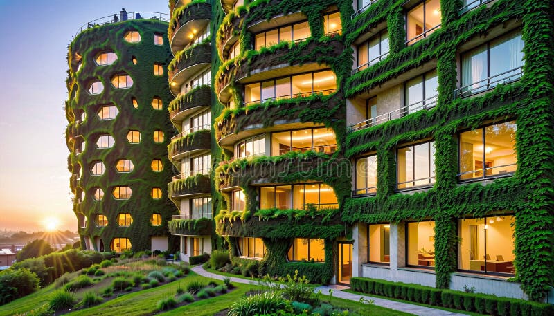 Futuristic Apartment Building with a Planted Facade To Regulate the ...