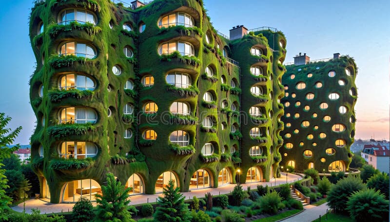 Futuristic Apartment Building with a Planted Facade To Regulate the ...