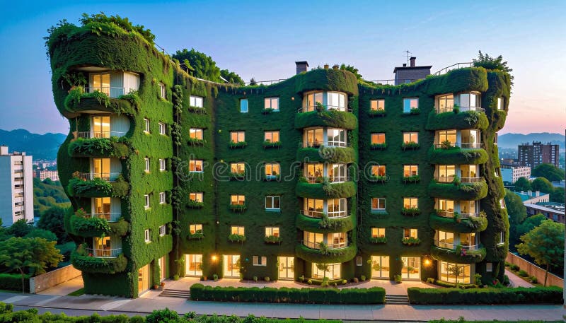 Futuristic Apartment Building with a Planted Facade To Regulate the ...