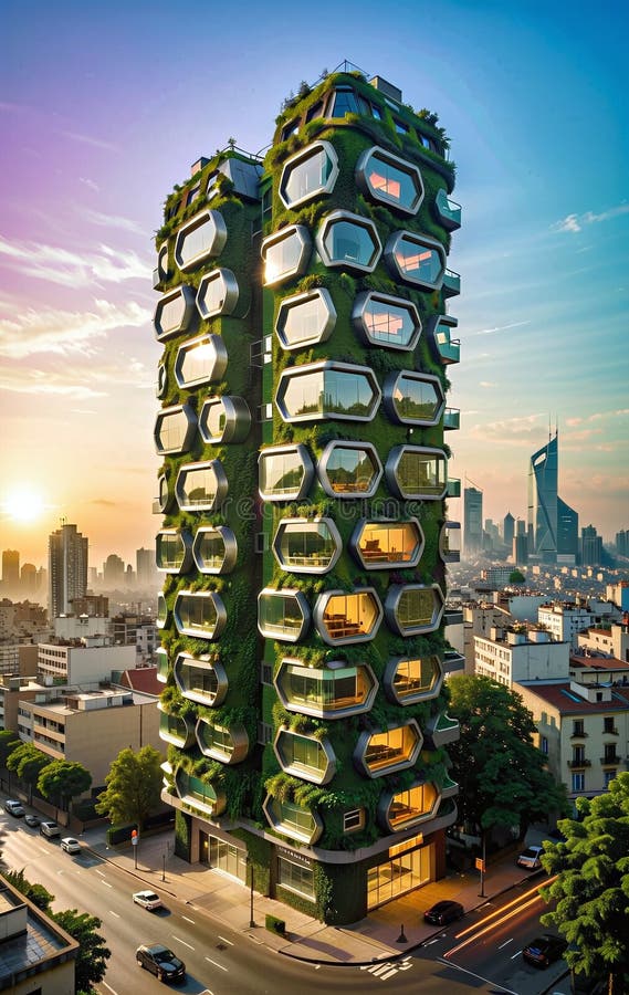 Futuristic Apartment Building with a Planted Facade To Regulate the ...