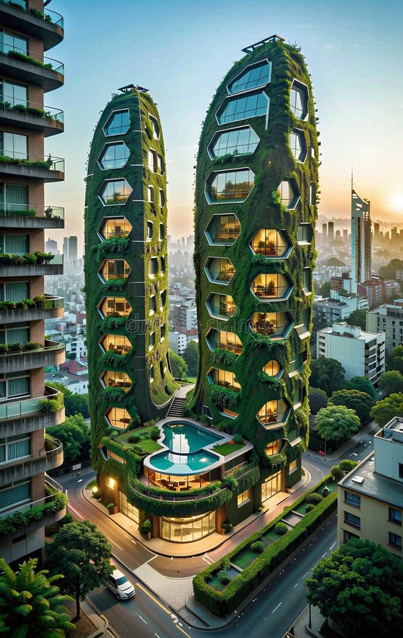 Futuristic Apartment Building with a Planted Facade To Regulate the ...