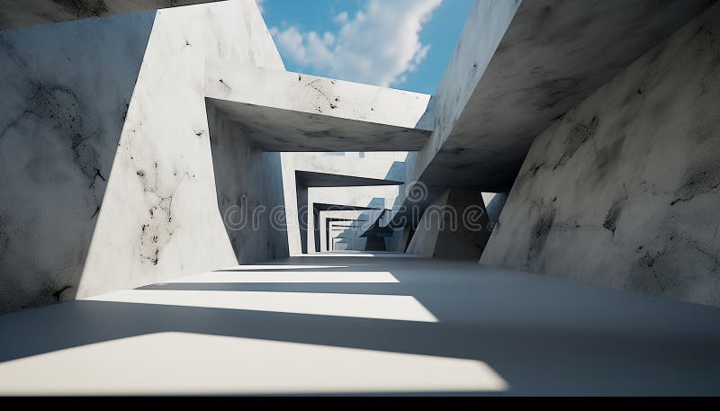 Futuristic Apartment Design Modern, Abstract, Concrete, Geometric Shape ...