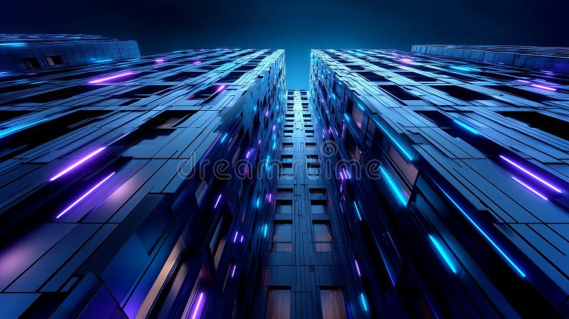 Futuristic Apartment Facade Featuring Staggered Solar Technology and ...