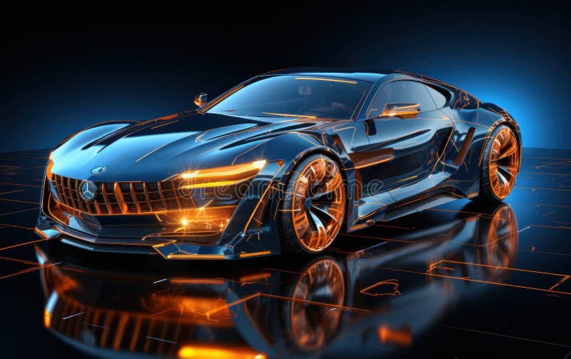 Futuristic Ar Car. Created with Generative AI Stock Illustration ...