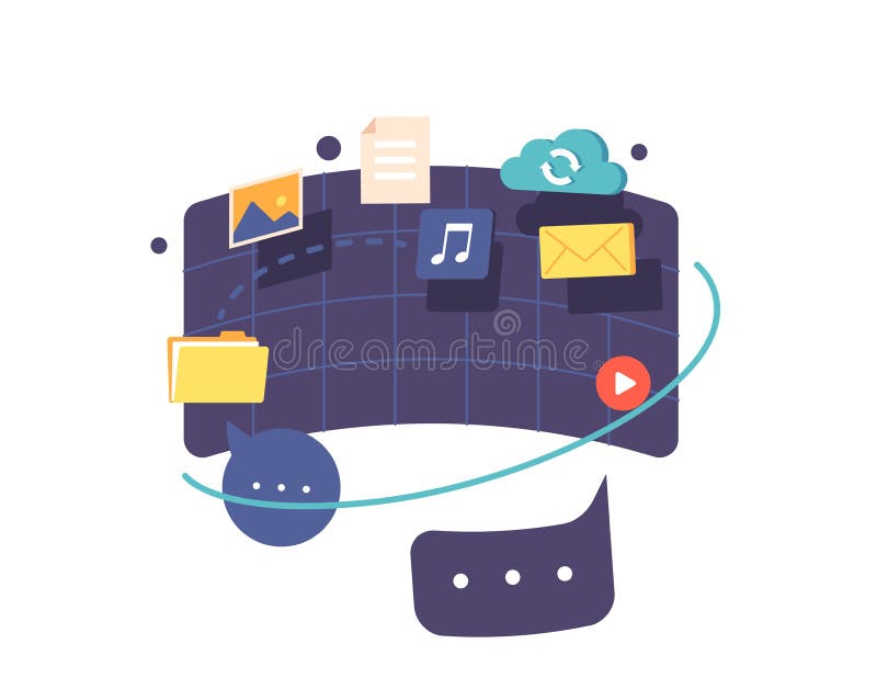 Futuristic Ar Dashboard with Document Folder, Files, Icons and ...