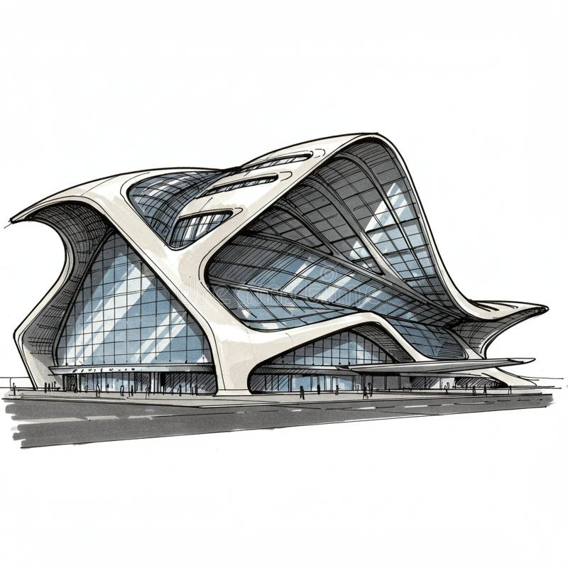 Futuristic Architectural Concept Features a Dynamic, Curvilinear ...