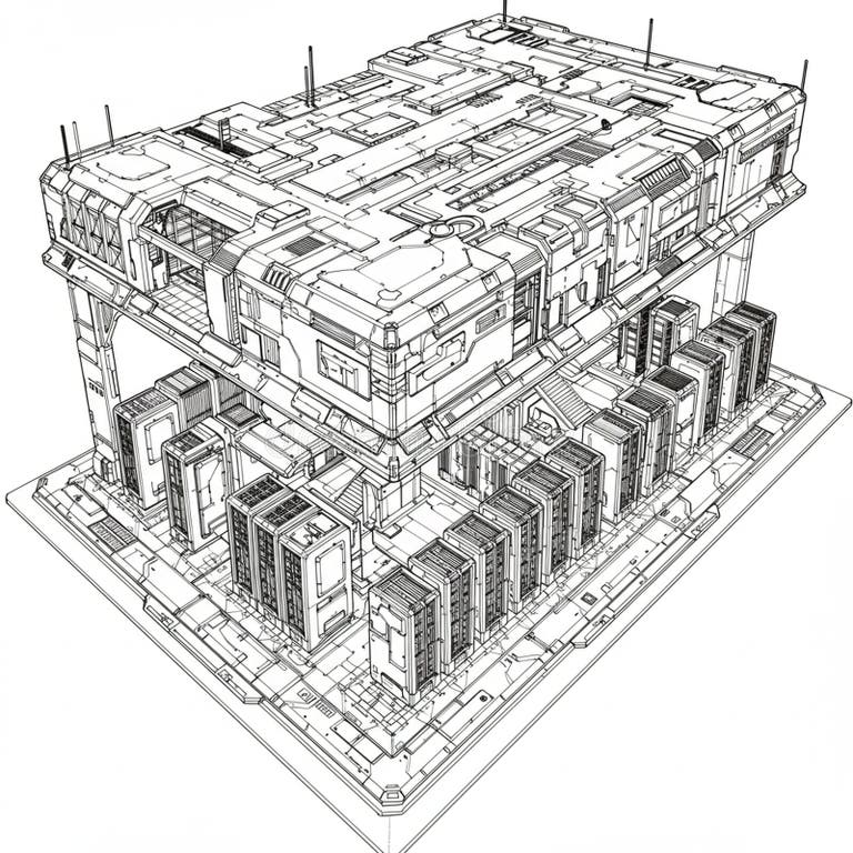 Futuristic Architectural Concept Featuring a Multi-layered Structure ...