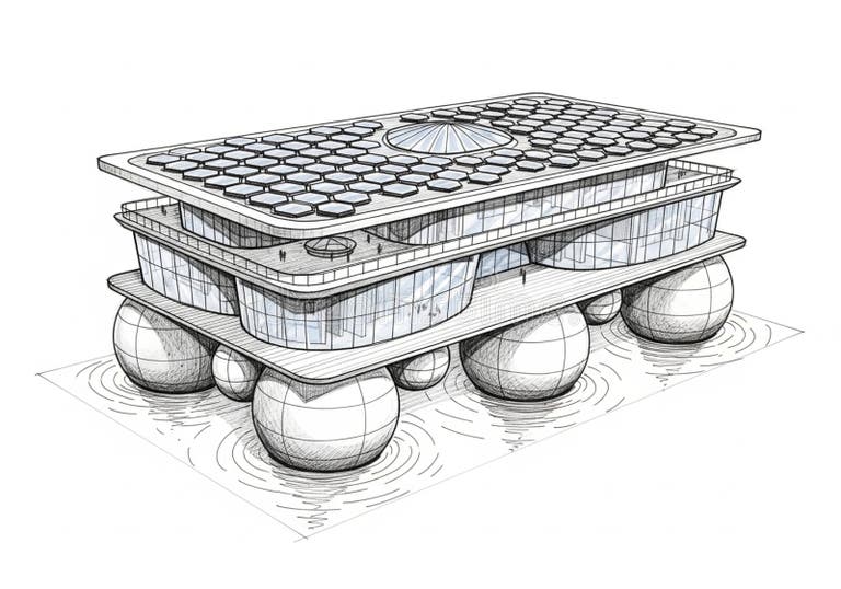 Large Futuristic Spherical Structure Stock Illustrations – 381 Large ...