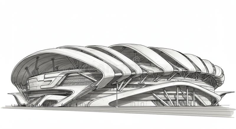 Overlapping Curved Roof Structures Stock Illustrations – 1 Overlapping ...