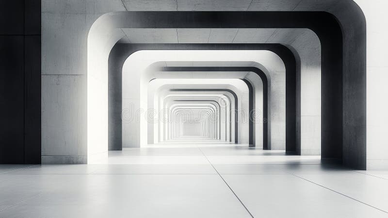 Futuristic Architectural Corridor with Minimalist Design Highlighting ...