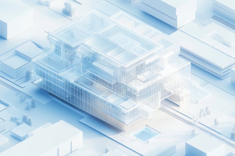 Futuristic Architectural 3d Model Isometric View of a Modern Building ...