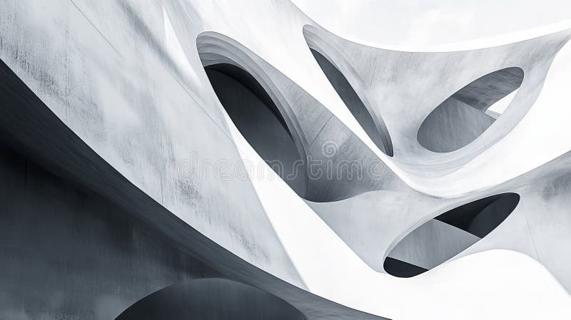 Futuristic Architectural Design with Abstract Curves and Openings in a ...