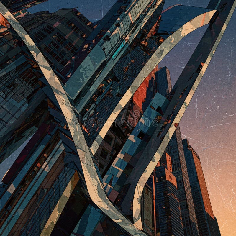 Futuristic Architectural Design Featuring a Complex Structure with ...