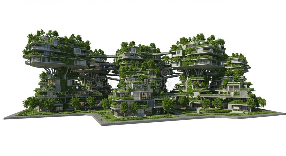 A Futuristic Architectural Design Featuring a Complex Structure with ...