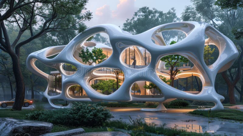 Futuristic Architectural Design Featuring Organic Shapes that ...