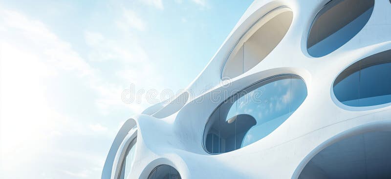 Futuristic Architectural Design Featuring Organic Shapes and Large ...