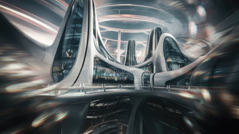 Futuristic Architectural Design Featuring Smooth, Curvilinear Forms and ...