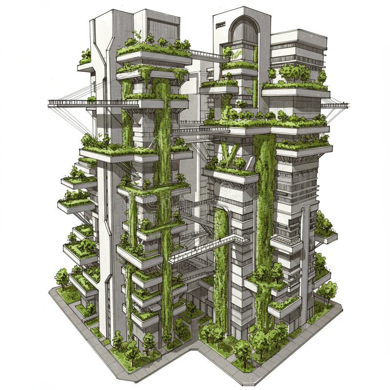 Futuristic Architectural Design of a High-rise Building with Multiple ...