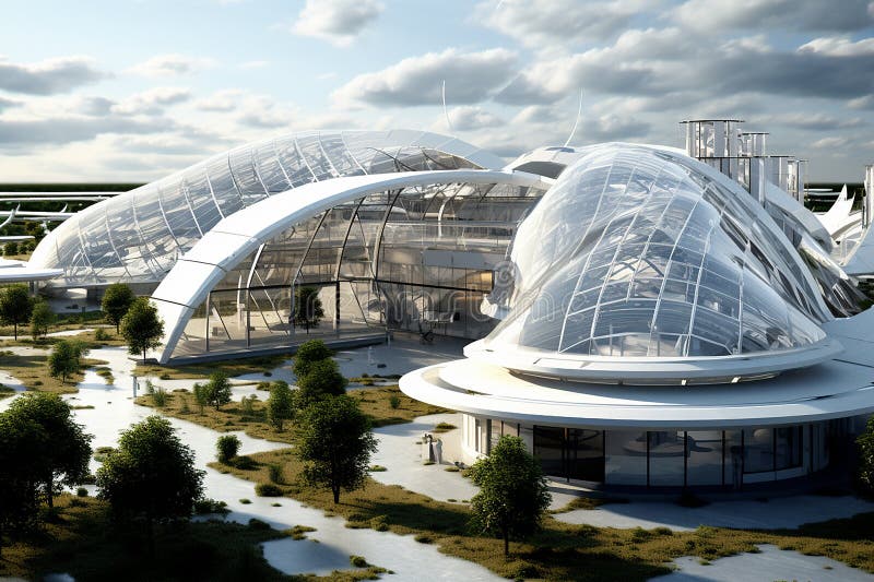 Futuristic Architectural Design Stock Illustration - Illustration of ...
