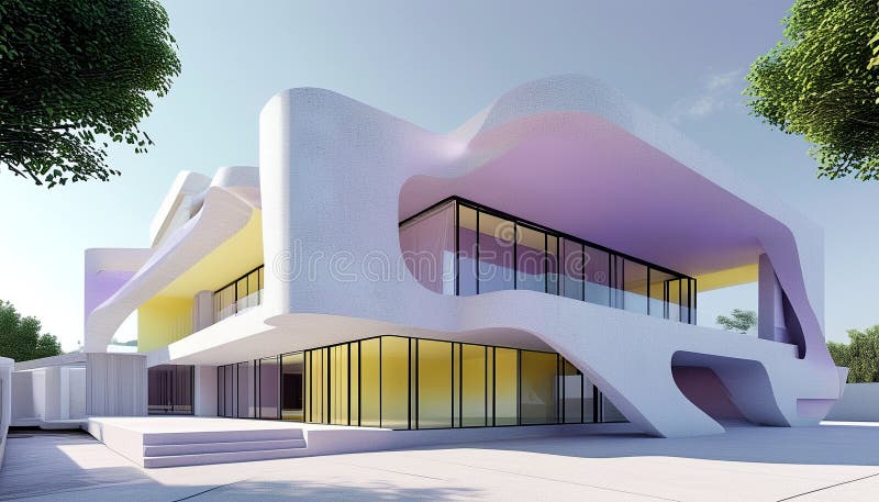 Futuristic Architectural Design of a Modern Building Bathed in Soft ...