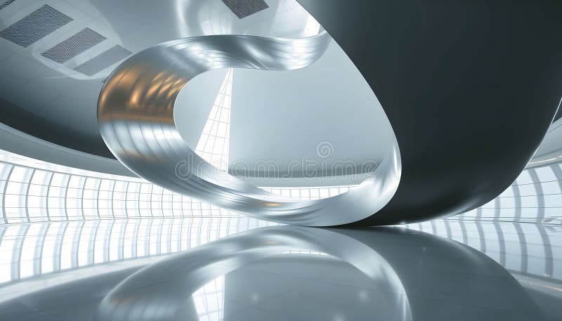 Futuristic Architectural Design: Sleek Metal Structure in Modern ...