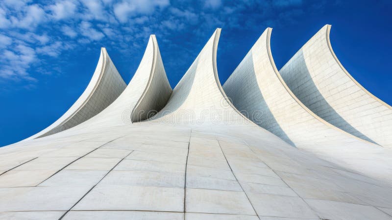Futuristic Architectural Design with Sweeping Curves Against a Vibrant ...