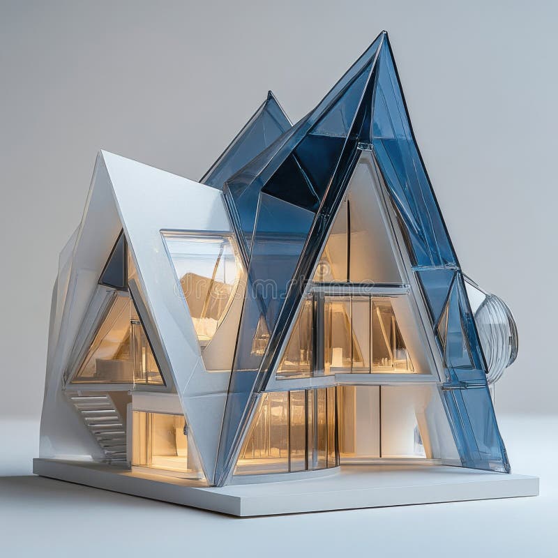 Futuristic Architectural Model Showcasing Innovative Geometric Design ...