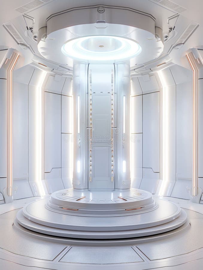 Futuristic Architectural Platform Design in Pristine White. Generative ...