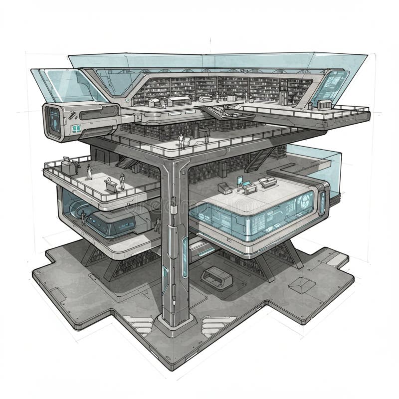 Futuristic Architectural Render of a Multi-level Structure Featuring ...
