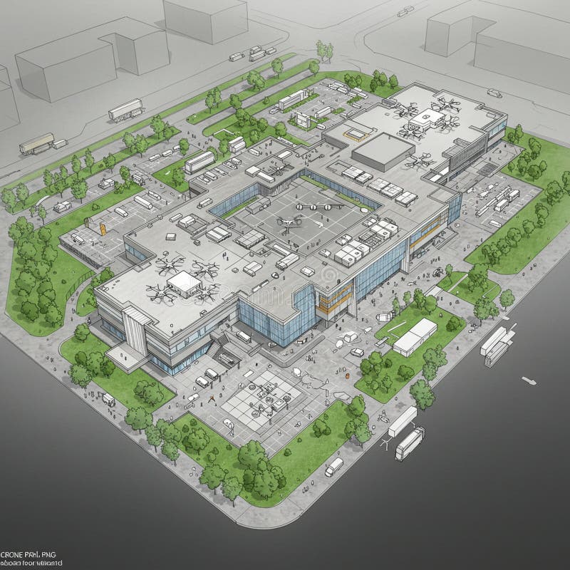 Spacious Integrated Helipad Stock Illustrations – 1 Spacious Integrated ...