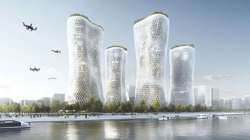 Futuristic Architectural Renderings of Modern Green Buildings and ...