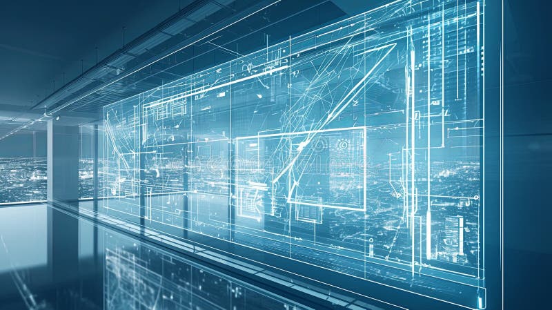 Futuristic Architectural Software Interface Displayed in High-tech ...