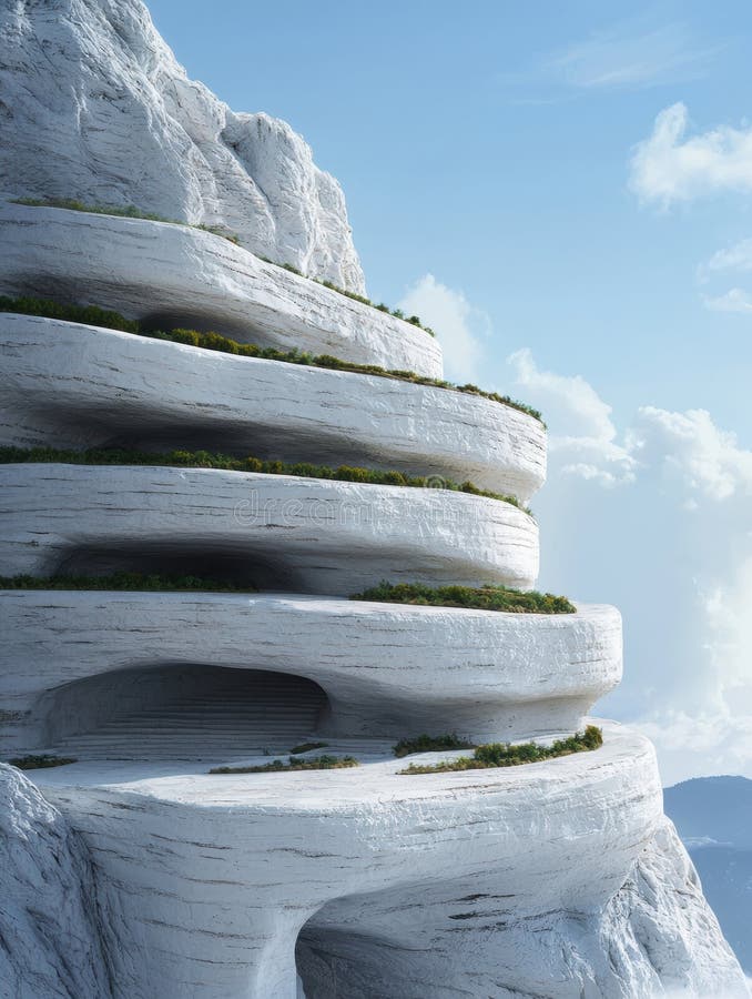 Futuristic Architectural Structure Carved into a Cliff Face Stock ...