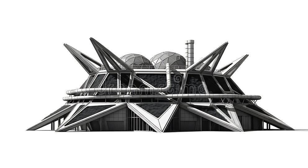 Futuristic Architectural Structure with a Circular Base, Featuring ...