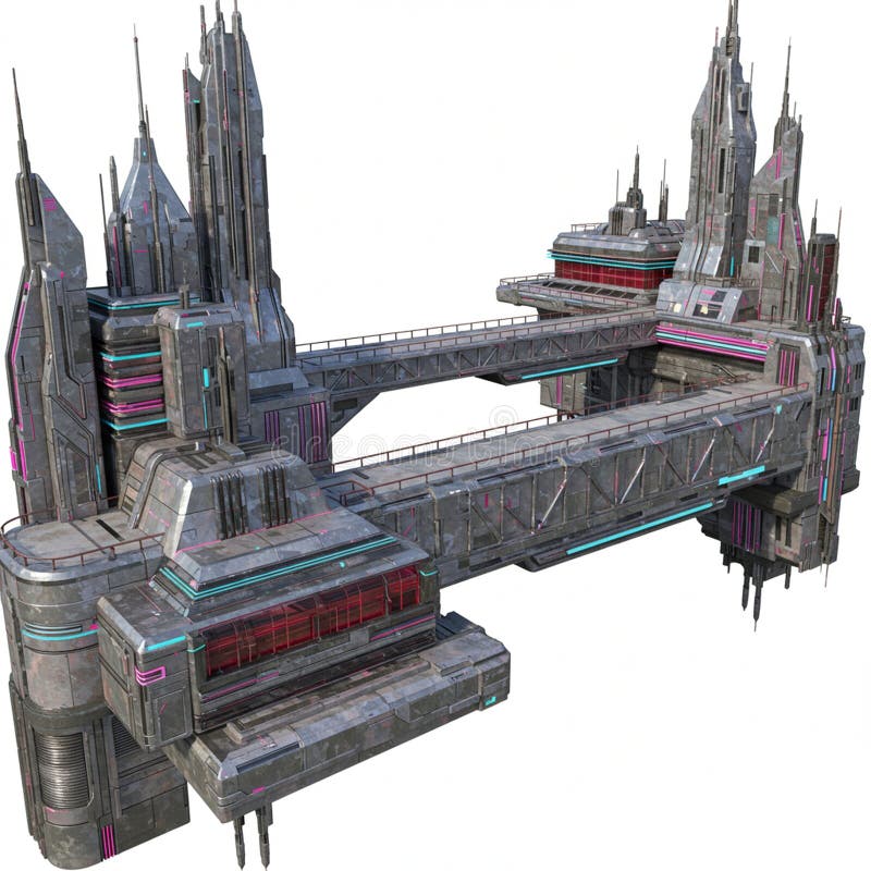 Futuristic Architectural Structure with a Complex Design Featuring ...