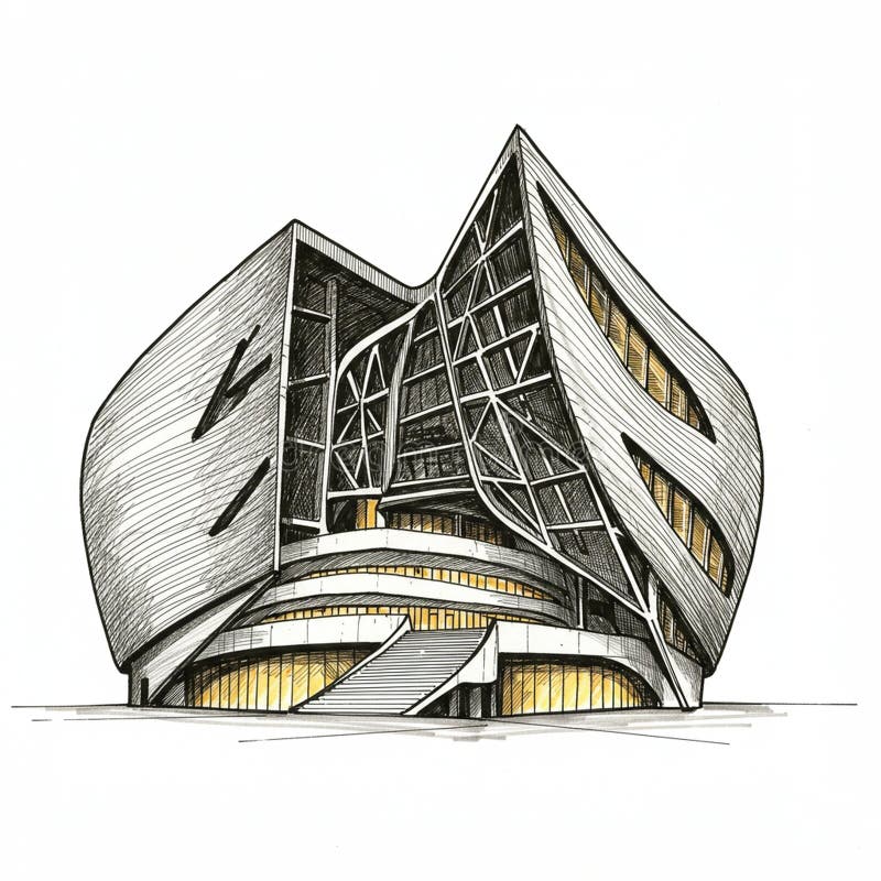 Futuristic Architectural Structure with a Sleek, Curvilinear Design ...