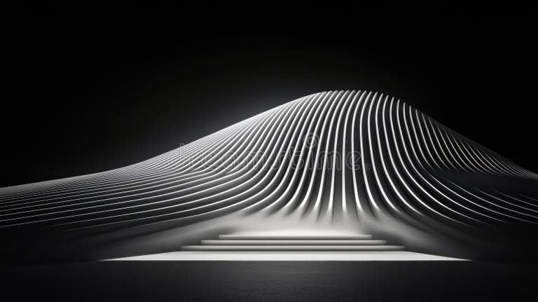 A Futuristic Architectural Structure with a Wave-like Design and a ...