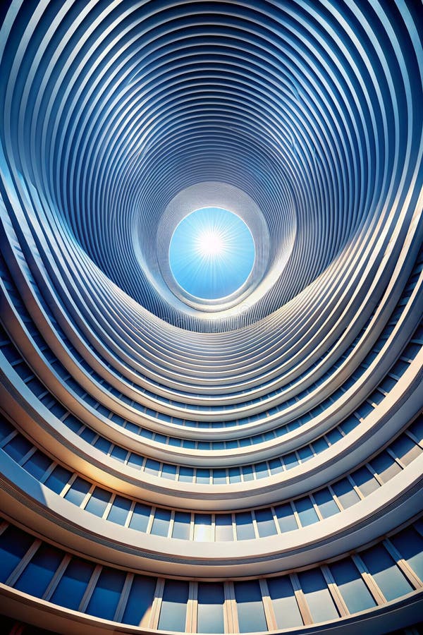 Futuristic Architecture with Circular Concentric Design Stock ...