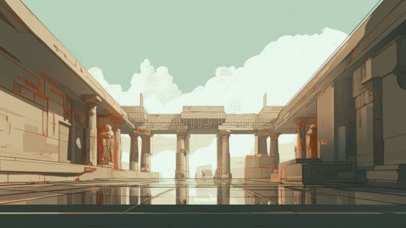 Futuristic Architecture: Columns of Acropolis with Rothko - Artistic ...
