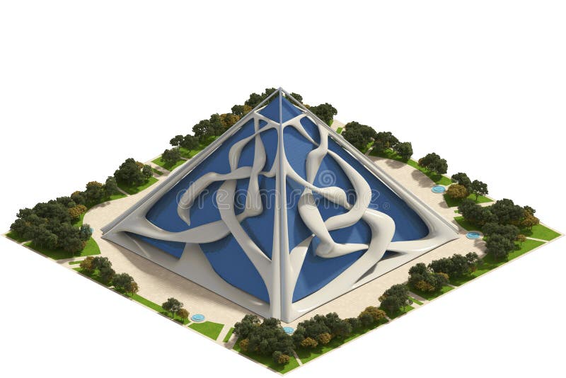 Futuristic Architecture for 3D Dimetric Games Stock Illustration ...