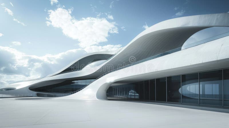 Futuristic Architecture Design of a Sleek Modern Building Stock Image ...