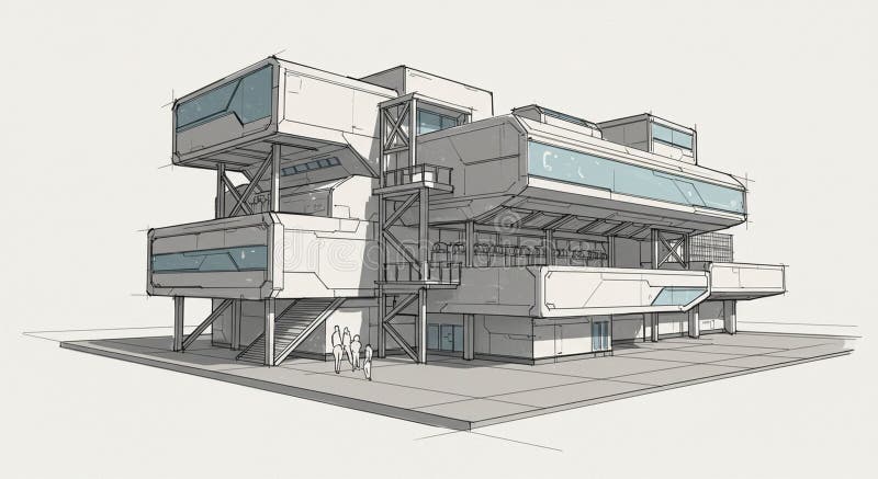 Exterior Image Futuristic Architecture Stock Illustrations – 64,144 Exterior Image Futuristic ...