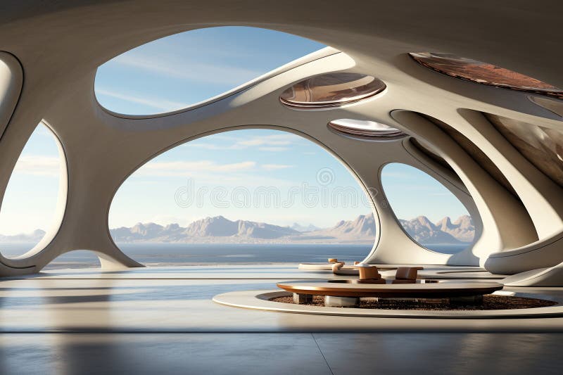 Futuristic Architecture with Fluid Design, Organic Shapes and Curved ...